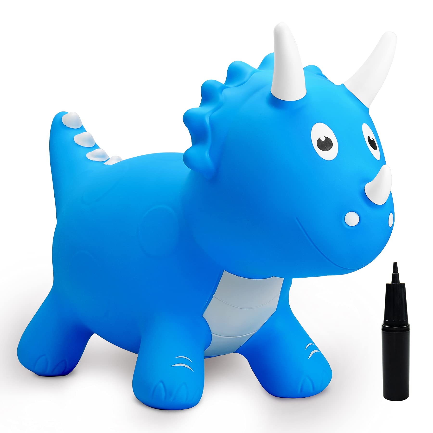 EVERICH TOY Kids Dinosaur Bouncy Animal Toys, Inflatable Triceratops Bouncer, Ride on Bounce Hopper, Indoor Outdoor Activity Birthday Gift for 18 Months 2 3 4 Years Old Boys