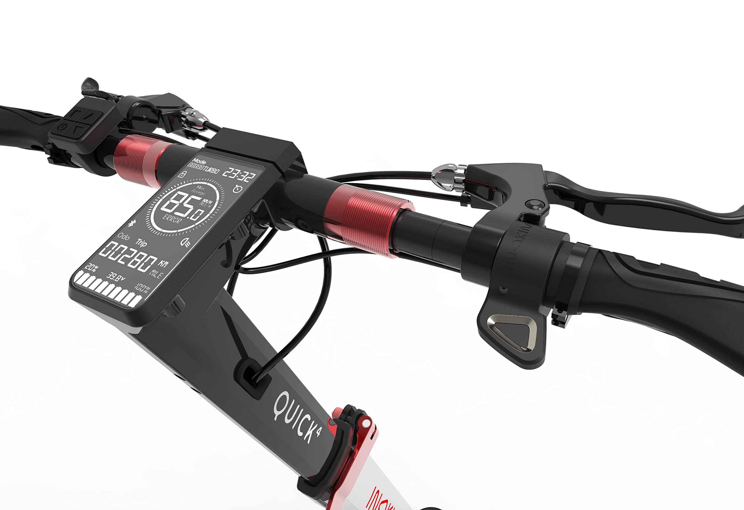 INOKIM QUICK4 Super Electric Scooter Adults 600W (1100W Max) Motor, 44 Mile Range, 25 MPH, 10" Pneumatic Tires, Front & Rear LED Light, Fast Folding Escooter