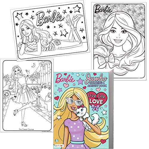 Barbie Sticker Activity Set - Bundle Includes Barbie Stickers, Barbie Coloring Book, and More (Pink)
