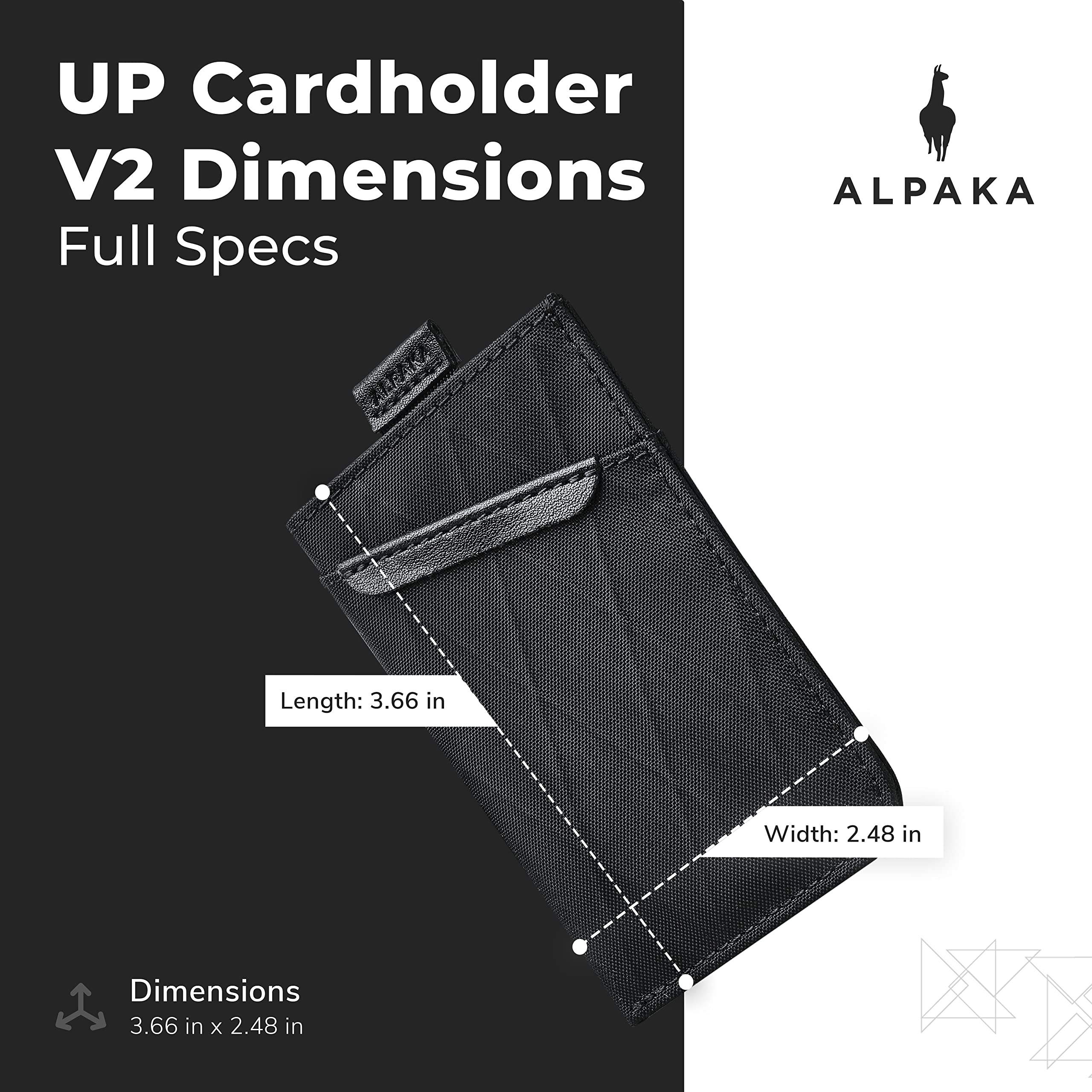 ALPAKA UP Cardholder V2 - Functions as a Slim Wallet - Pull Tab for Easy Card Removal - 100% Zero Waste - Made Entirely From Up-Cycled Materials - Holds 4-6 Cards, Dark Green