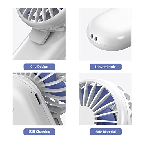 EROSHEBO Mini Clip Fan, 3 in 1 Rechargeable Portable Fan, Handheld Clip Fan for Phone, Laptop