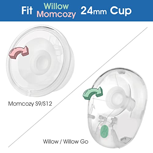 Maymom Flange 15mm Inserts Compatible with Medela, Spectra 24 mm Shields/Flanges, Momcozy/Willow Wearable Cup. Compatible with Medela Freestyle, Harmony, to Reduce 24mm Down to 15 mm; 2pc/Each