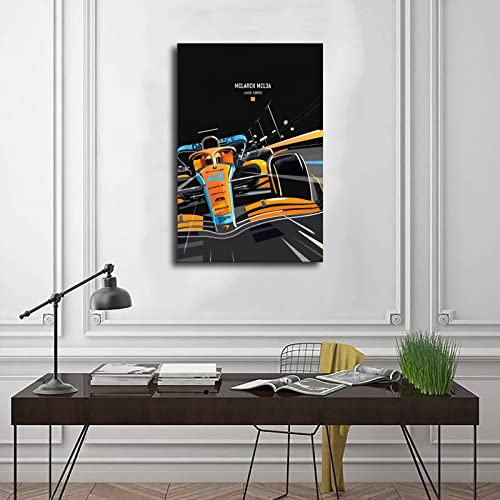 ERWYN Mclaren poster Formular One Poster F1 Walls Canvas Car Posters Wall Art Canvas For Boys Room Vintage Unframe-style 12x18inch(30x45cm)