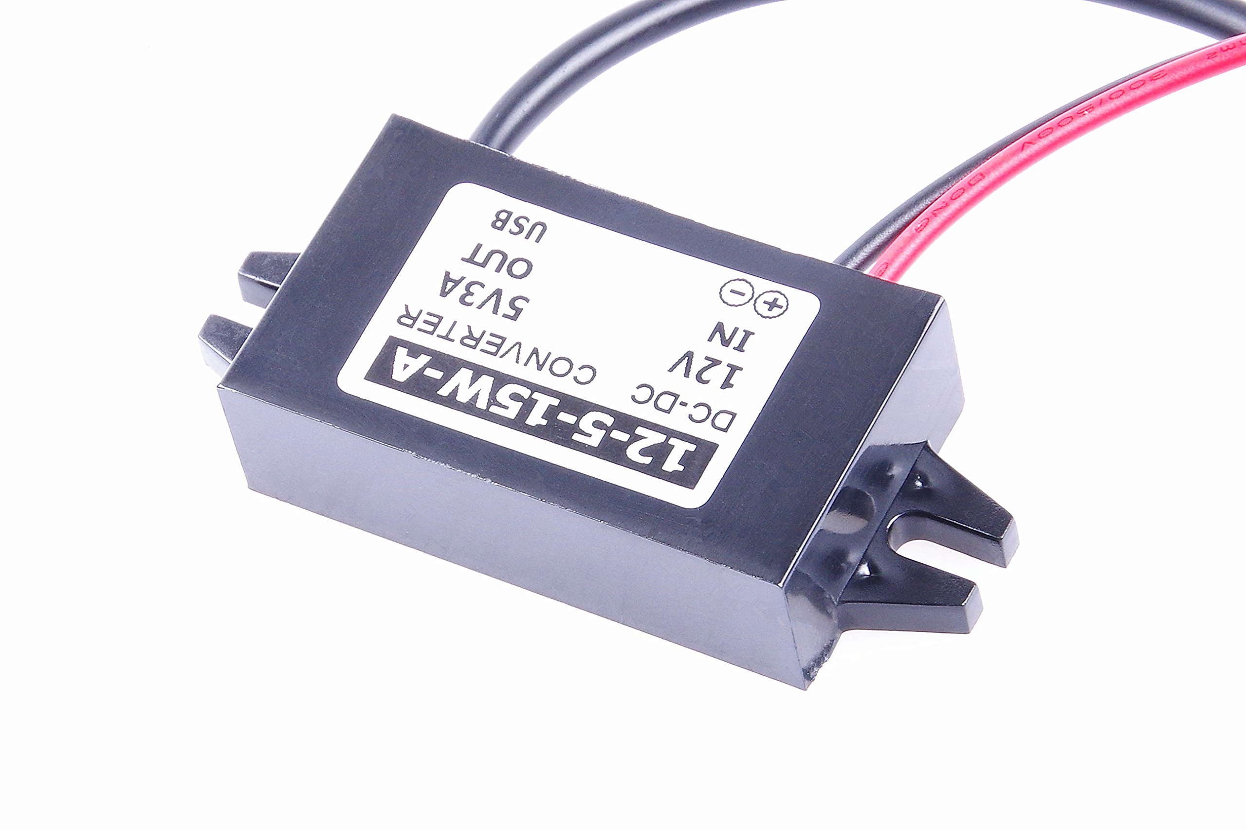 KNACRO DC-DC 12V to 5V 3A Step-Down Power Supply Module Car Power Converter Module A Type USB Female Output Port Over-Temperature Over-Current Short Circuit Protection