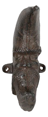 Ebros Gift Rustic Cast Iron Rust Antiqued Celestial Heavens Half Crescent Moon Wall Hook Hangers Organizer Leash Coat Hat Keys Moons Decor Plaque (1)