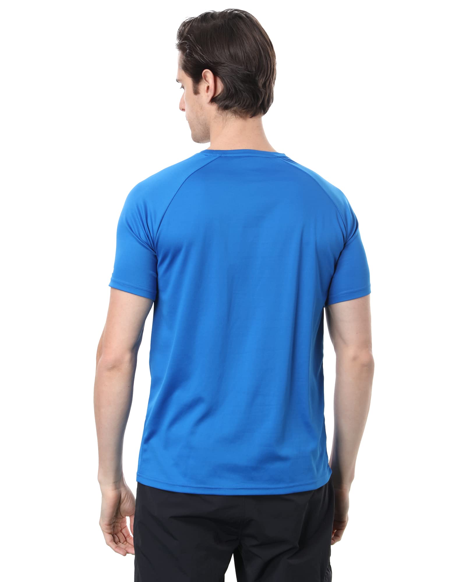 ALPHA CAMP Men's Crew Neck Quick Dry T Shirt Athletic Casual Fashion Short Sleeve Tee Shirts Blue