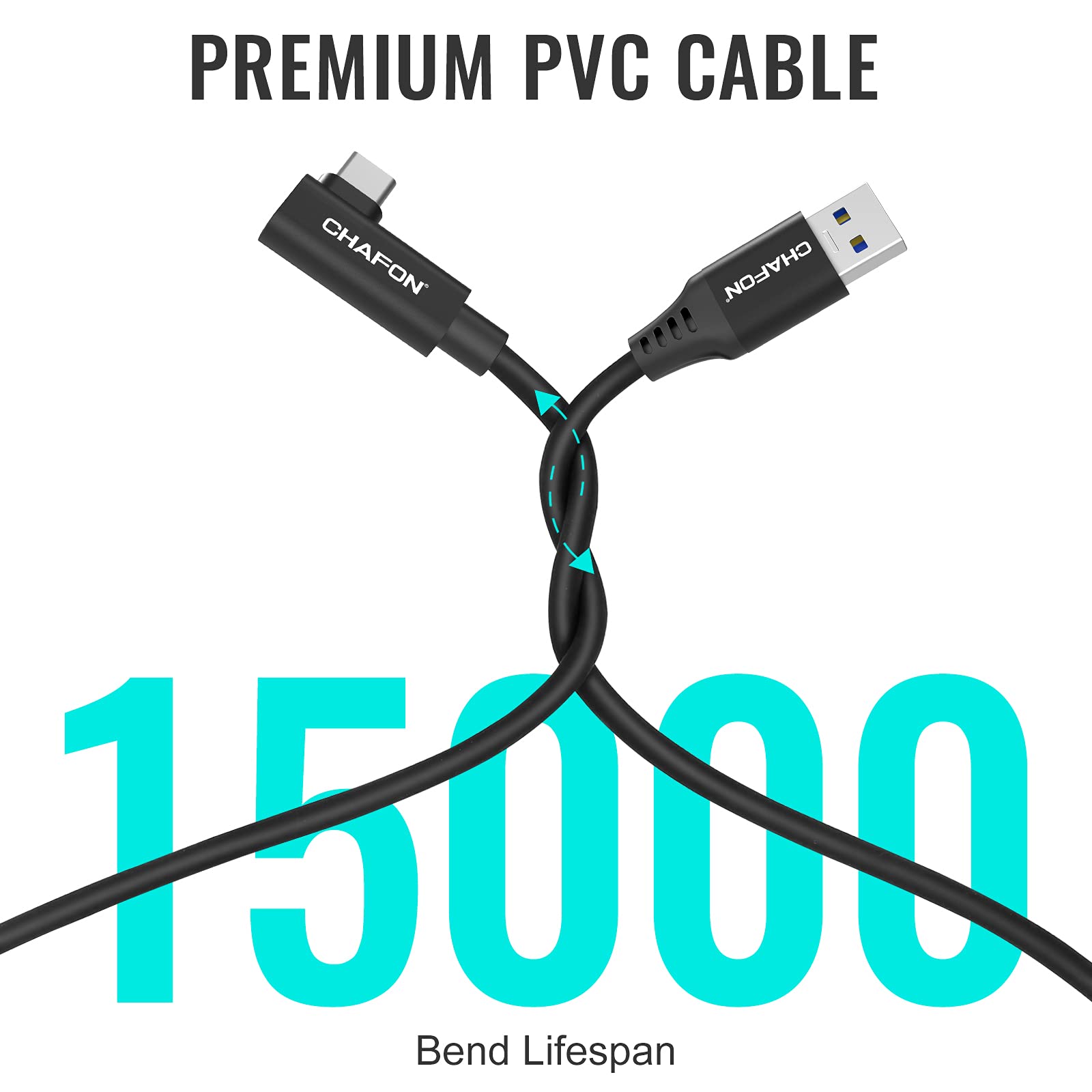 CHAFON Link Cable 16FT Compatible with Meta/Oculus Quest 2 Accessories and PC/Steam VR, High Speed & Stable PC Data Transfer, USB 3.0 to USB C Cable for VR Headsets and Gaming PC