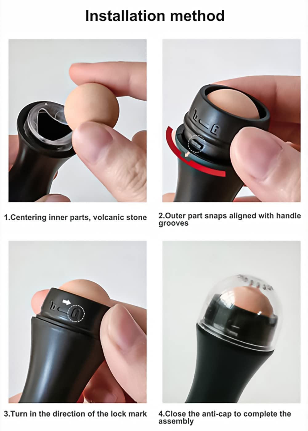 BK BEAKEY Oil-absorbing Volcanic Roller with Two Replaceable Volcanic Balls, Reusable On-the-Go Oil Control Roller, Instant Results Remove Excess Shiny