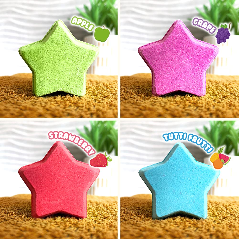 Bath Bombs Pack, Fizzing Vegan Bath Fizzers Gift Set for Children's Birthdays