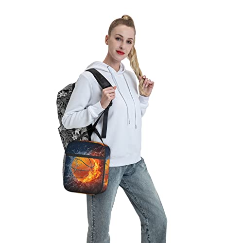 Echoserein Cool Basketball Ball Lunch Bag For Men Boys Insulated Lunch Box Reusable Lunchbox Waterproof Portable Lunch Tote