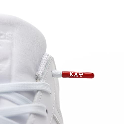 Kappa Alpha Psi shoelaces with KAĪØ embossed aglets (White)