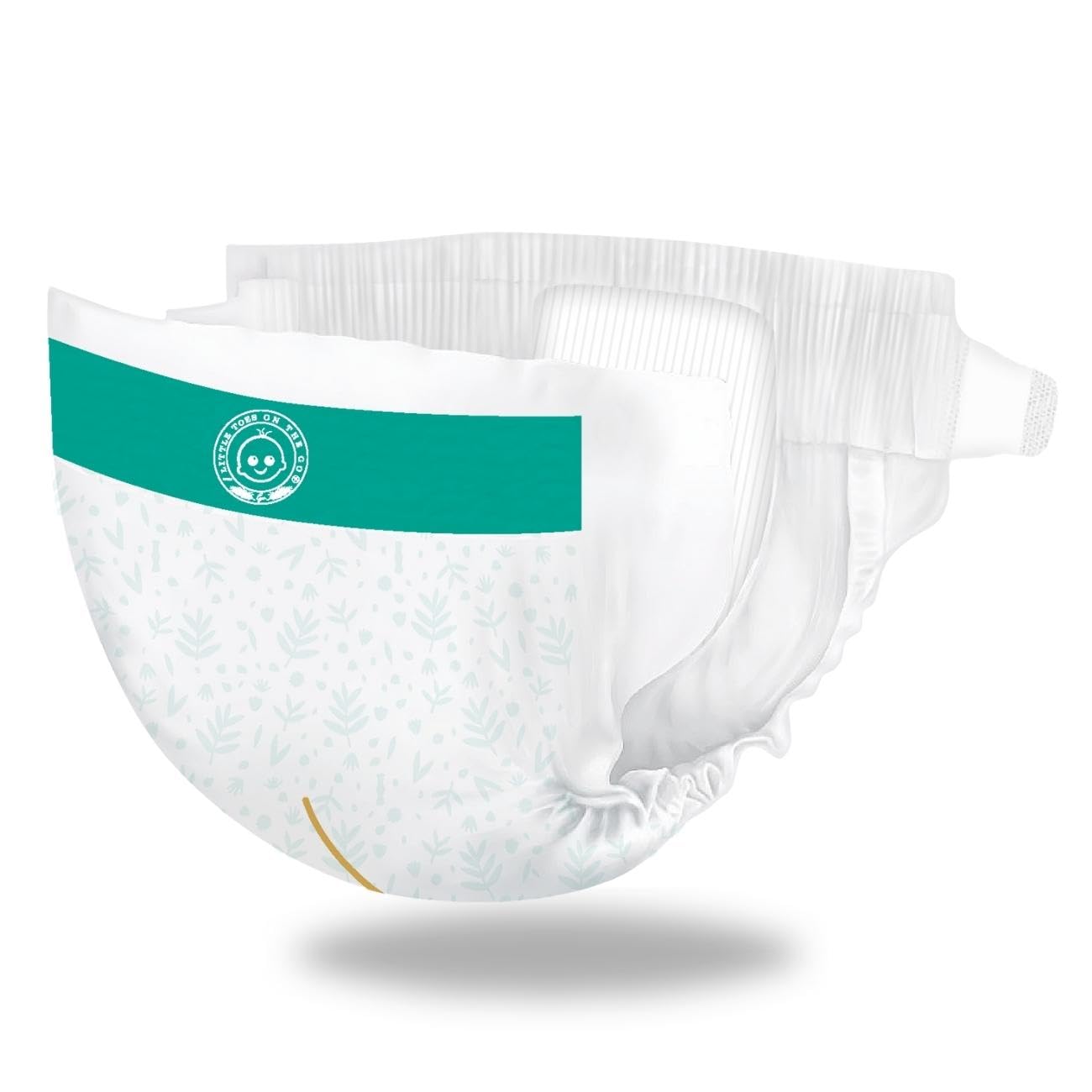 Little Toes Patented Natural Disposable Viscose Diapers ǀ Day and Overnight Diapers ǀ Sustainable | Size 1 Small | 36 Pack