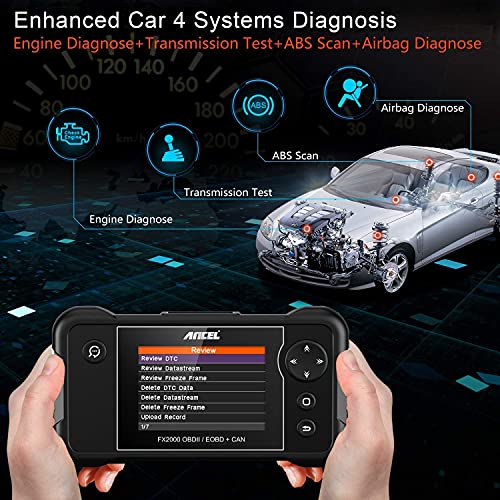 ANCEL ANCEL FX2000 Automotive OBD2 Scanner Diagnostic Tool with BA101 Professional 12V 100-2000 CCA 220AH Automotive Load Battery Tester