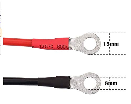 AYECEHI Premium EC5 to O Ring Terminal Extension Cable EC5 Female Plug Connector Cable Car Emergency Power Cord - 50cm/1.6ft