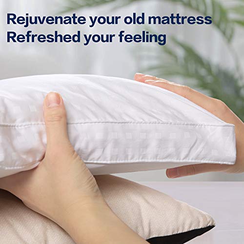 COHOME Queen Size Mattress Topper Extra Thick Cooling Mattress Pad 400TC Cotton Top Plush Down Alternative Fill Pillow Top Mattress Cover with 8-21 Inch Deep Pocket (60x80 Inches, White-Classic)