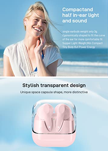 Bluetooth Wireless Earbuds,Immersive Sound Premium Deep Bass Hi-Fi Stereo Headset Bluetooth 5.2 Ear buds with Mics Call Noise Cancelling Lightweight Earphones for iOS,Android,Workout Sport Office