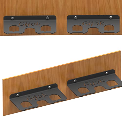 Gijok Battery Holder for Ryobi, 2pcs Battery Storage for Ryobi, Iron 18V Battery Holder for Ryobi, Mount Wall Rack with 2 Slots for Ryobi 18V Batteries (Black) (2pcs-Black)