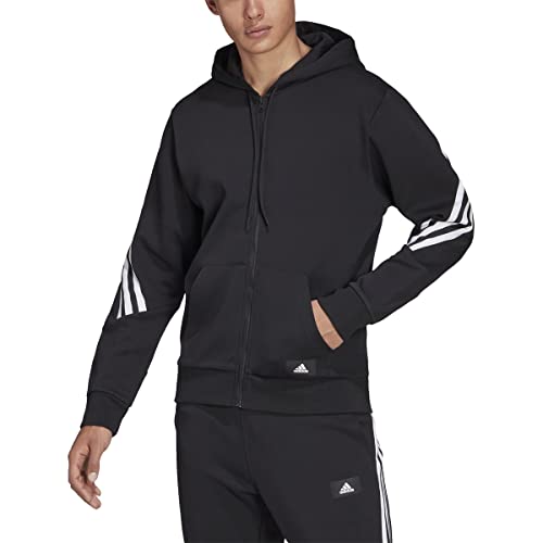 adidas Men's Sportswear Future Icon 3-Stripes Fullzip, Black, Medium