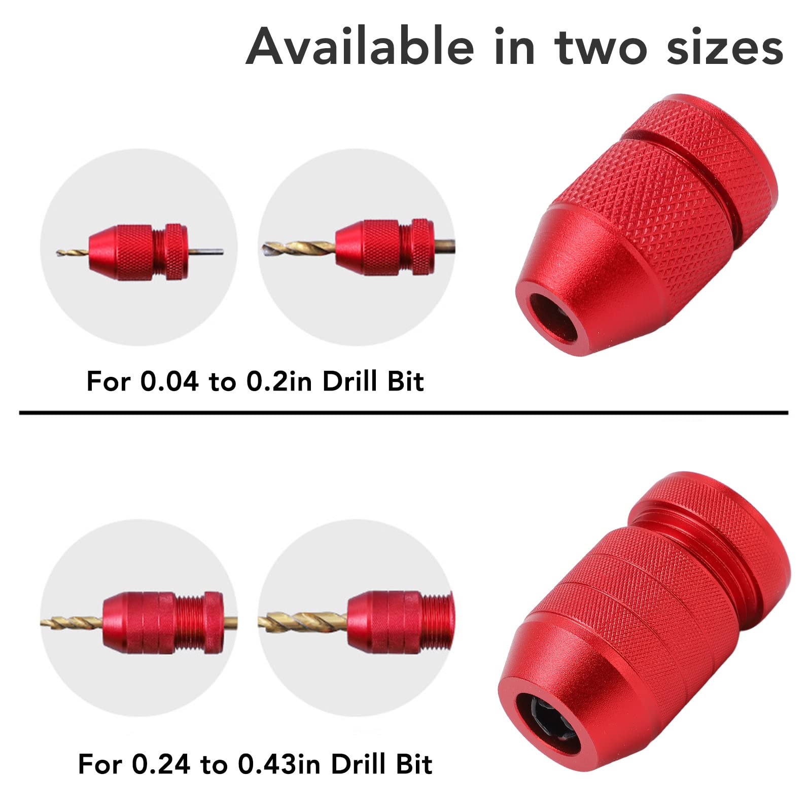 Aluminum Alloy Adjustable Drill Depth Stop Collar Red Woodworking Drilling Auxiliary Tool for Furniture Installation(For 0.04 to 0.2in Drill Bit)
