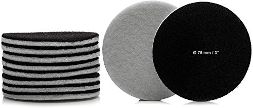 GLASS POLISH 11007 GP-PRO Felt Polishing Pads for Polishing Glass, Plastic, Metal, Marble - Ø 3 inch - Pack of 10
