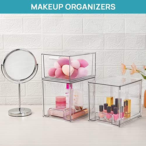 Vtopmart 4Pack 6.6'' Stackable Storage Drawers and 2Pack 4.4'' Stackable Storage Drawers