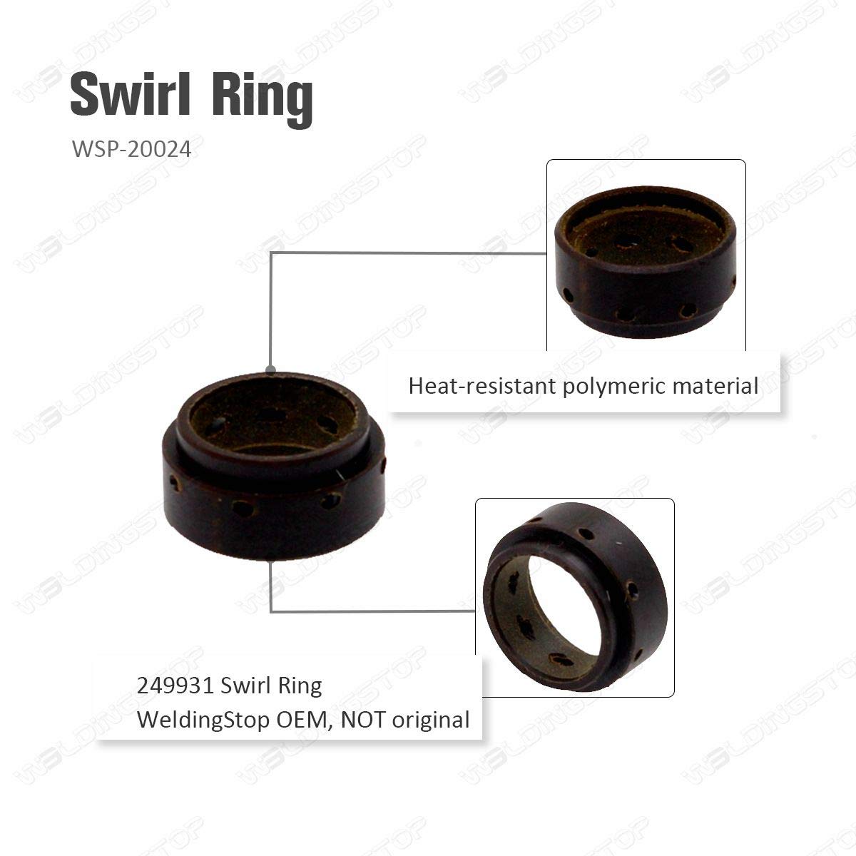 Electrode 249926 Swirl Ring 249931 O-Ring 249969 30A Tip 249927 Nozzle for Plasma Cutting Miller Spectrum 375 625 Cutter Torch 30pieces