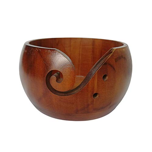 beiyoule Bamboo Yarn Bowl,Handmade Knitting Bowl Wool Holder,DIY Natural Embroidery Crocheting Storage Accessories for Crochet Home Decor