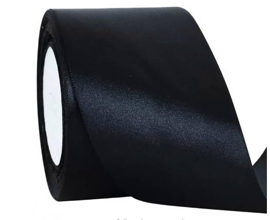 TONIFUL Black Satin Ribbon 3 Inch X 25yds Solid Silk Ribbons for Gift Wrapping, Craft, Floral Bouquets, Valentine's Day Christmas Gift Wrapping, Party Wedding Decoration