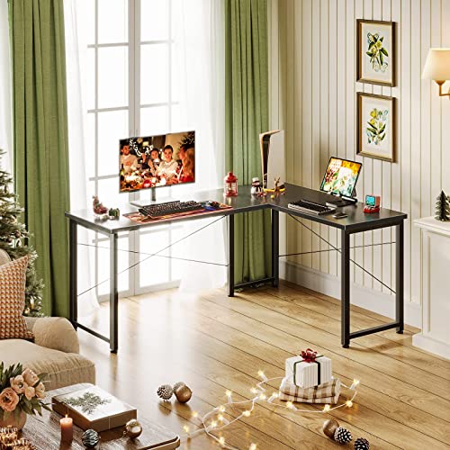 Coleshome 61" L Shaped Desk Computer Desk, L Desk Computer Corner Desk for Home Office Gaming Writing Workstation, Space-Saving, Easy to Assemble