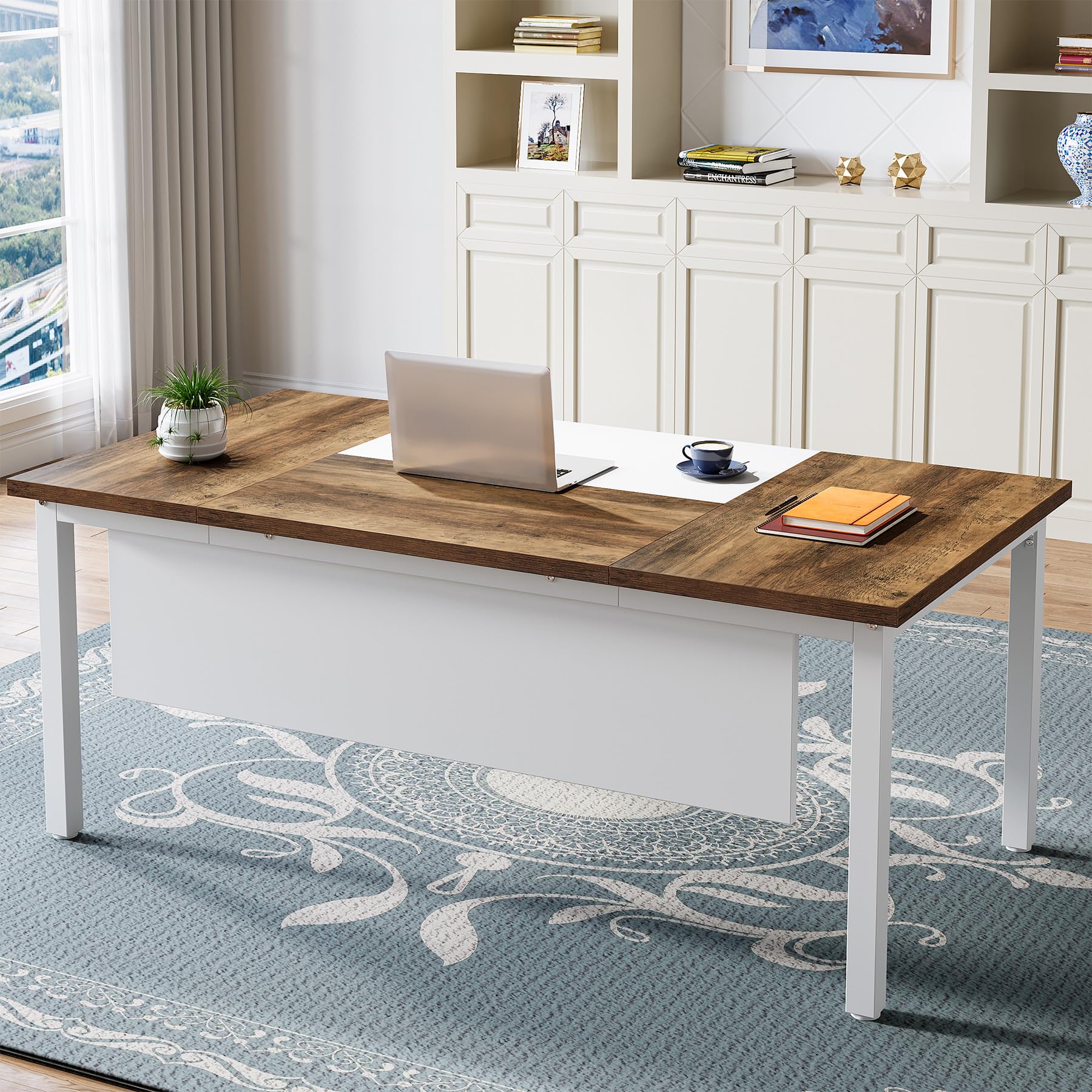 Tribesigns Office Desk with Cabient,63 inches L Shaped Computer Desk with Drawers and Mobile File Cabinet, Executive Desk for Home Office Furniture Sets
