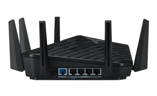 Acer Predator Connect W6 Wi-Fi 6E Gaming Router | Hybrid QoS Compatible with Intel Killer Prioritization Engine | Tri-Band AXE7800 2.4GHz/5GHz/6GHz | Gigabit Router | Lifetime Internet Security