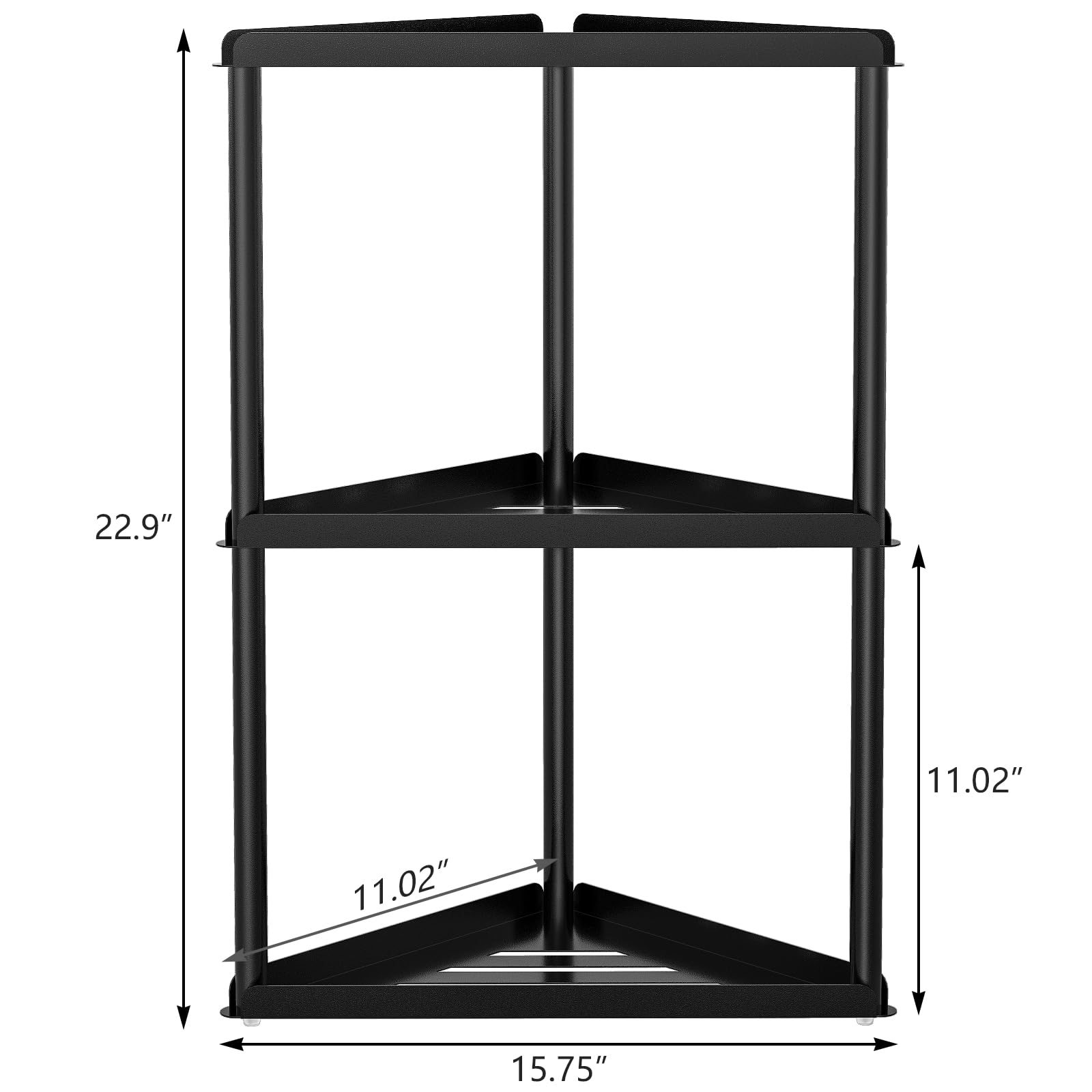 Bethom Corner Shower Caddy Standing, 3 Tier Shower Organizer Stand, Metal Corner Shower Shelf Rack for Inside Shower, Bathroom, Bathtub, Matte Black