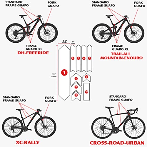 ENLEE Bike Frame Protection,All Mountain Style Honeycomb High Impact Frame Guard Total - Protects Your Bike from Scratches and dings (Transparent)