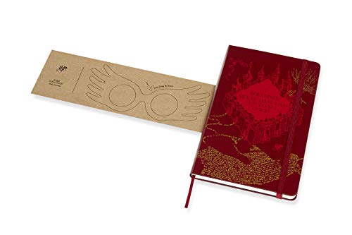 Moleskine Limited Edition Harry Potter Notebook, Hard Cover, Large (5" x 8.25") Ruled/Lined, Bordeaux Red, 240 Pages