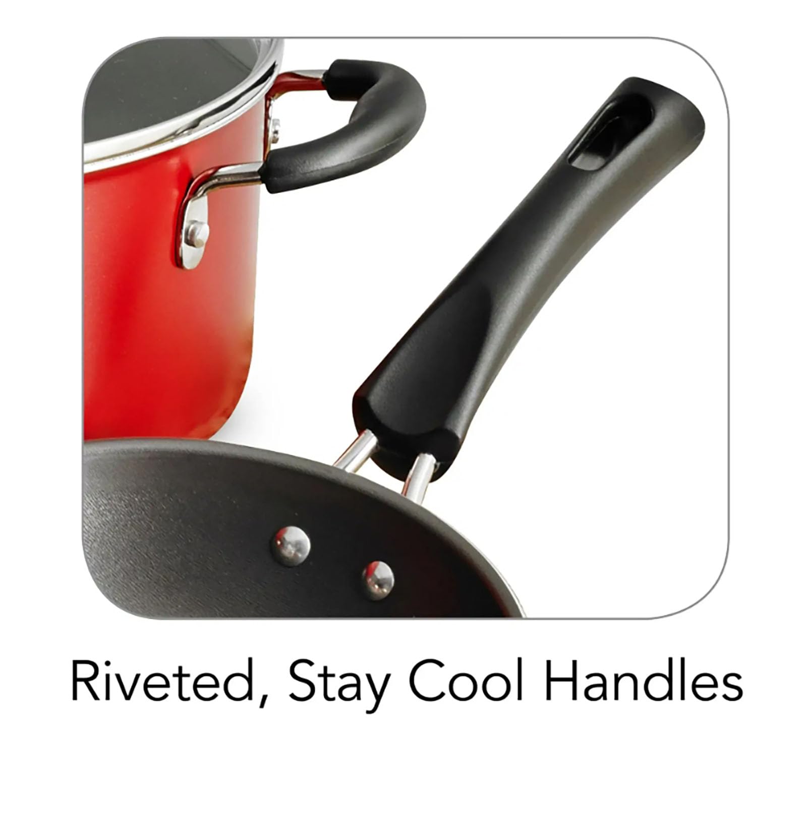 9Pcs Pots and Pans Set Non Stick, Ceramic Cookware Sets with Detachable Handle, Induction RV Kitchen Cookware Set, Stackable Non-stick Set, Oven Safe, Red