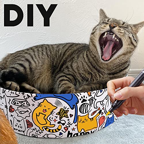 Cat Scratcher Cardboard 2in1 Round Cat Cardboard Bed Cat Scratch Pad Bowl for Indoor Cats Corrugated Lounge Bed&Furniture Protector &Training Toy XL