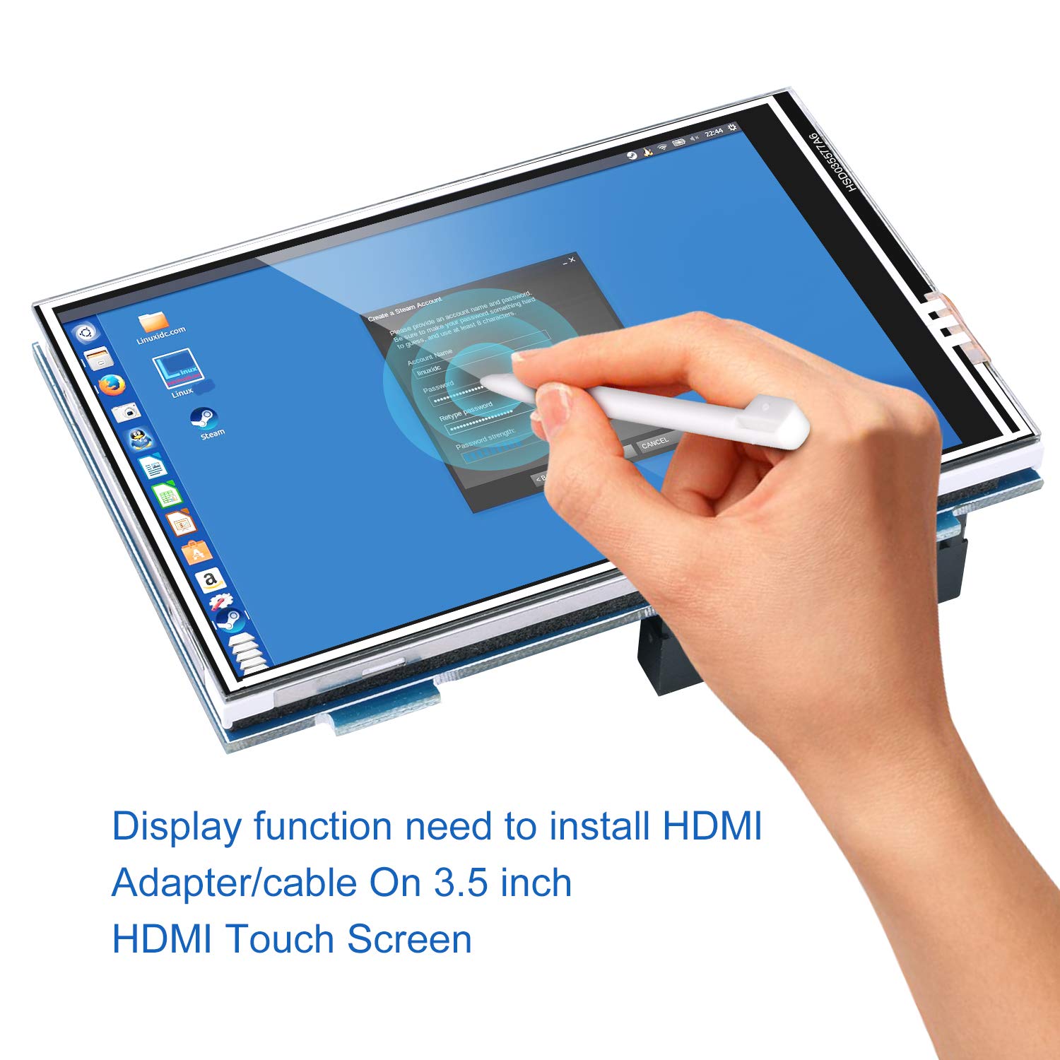 Kuman for Raspberry PI 3 Generation TFT Touch Screen, Kuman 3.5 inch TFT LCD Display Monitor Support All Raspberry PI System, Video Movie Play, Arcade Game, HDMI Audio Input SC6A (3.5 inch HDMI RPI Screen)