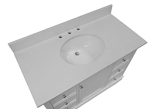 Bella 42-inch Bathroom Vanity (White/Quartz): Includes White Cabinet with Stunning Quartz Countertop and White Ceramic Sink