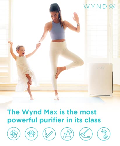 Wynd Max Home Air Purifier - App and Alexa Enabled, Smart Purification - HEPA Filter - Ideal for Home, Office, Large Spaces - 1200 sqft…