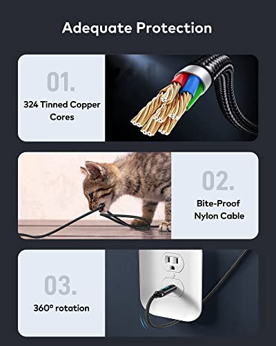 Baseus USB C Cable, [2-Pack 6.6ft+6.6ft] 100W PD 5A QC 4.0 Fast Charging USB C to USB C Cable, Zinc Alloy Nylon Braided Type C Cable for Samsung S21 S20 Note 20 iPad Pro MacBook Pro Google Pixel etc