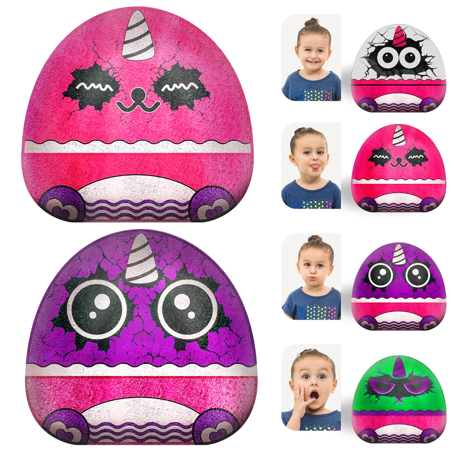 Plush Toy, 9" Soft Plush Toy Doll Plushie, Reversible Stuffed Animals 4 Sided Flip Mood Plushie Surprise Toy, Fidget Sensory Toys for Kids Boys Girls Chirstmas Gift