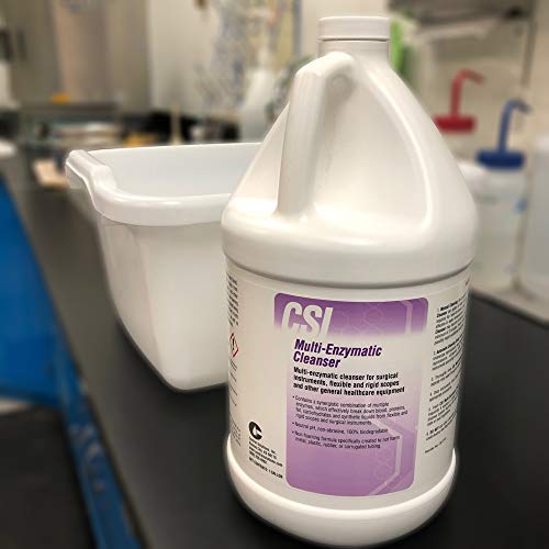 Multi Enzymatic Liquid Medical Instrument Cleaner Concentrate for Veterinary and Surgical Equipment Presoak and Reprocessing, For Use with Ultrasonic Units and Manual Cleaning, 1 Gal