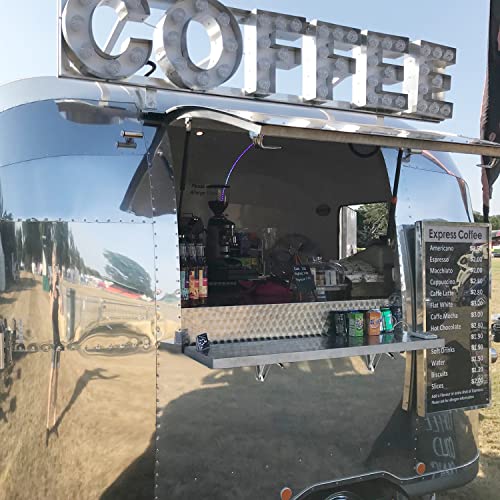Concession Shelf- 48L x 12W Inch Stainless Steel Foldable Perfect for Food Truck, Trailer and Window Service