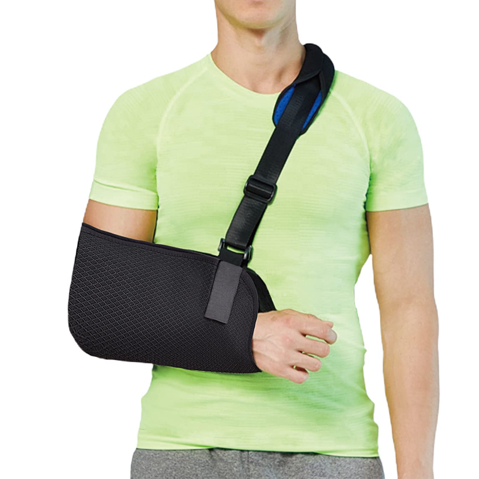 Aastin Arm Sling Shoulder Immobilizer for Women, Men, Teenagers, Adjustable Shoulder Sling Strap with a Foam Neck Pad for Wrist, Elbow, Shoulder Injury (Medium)
