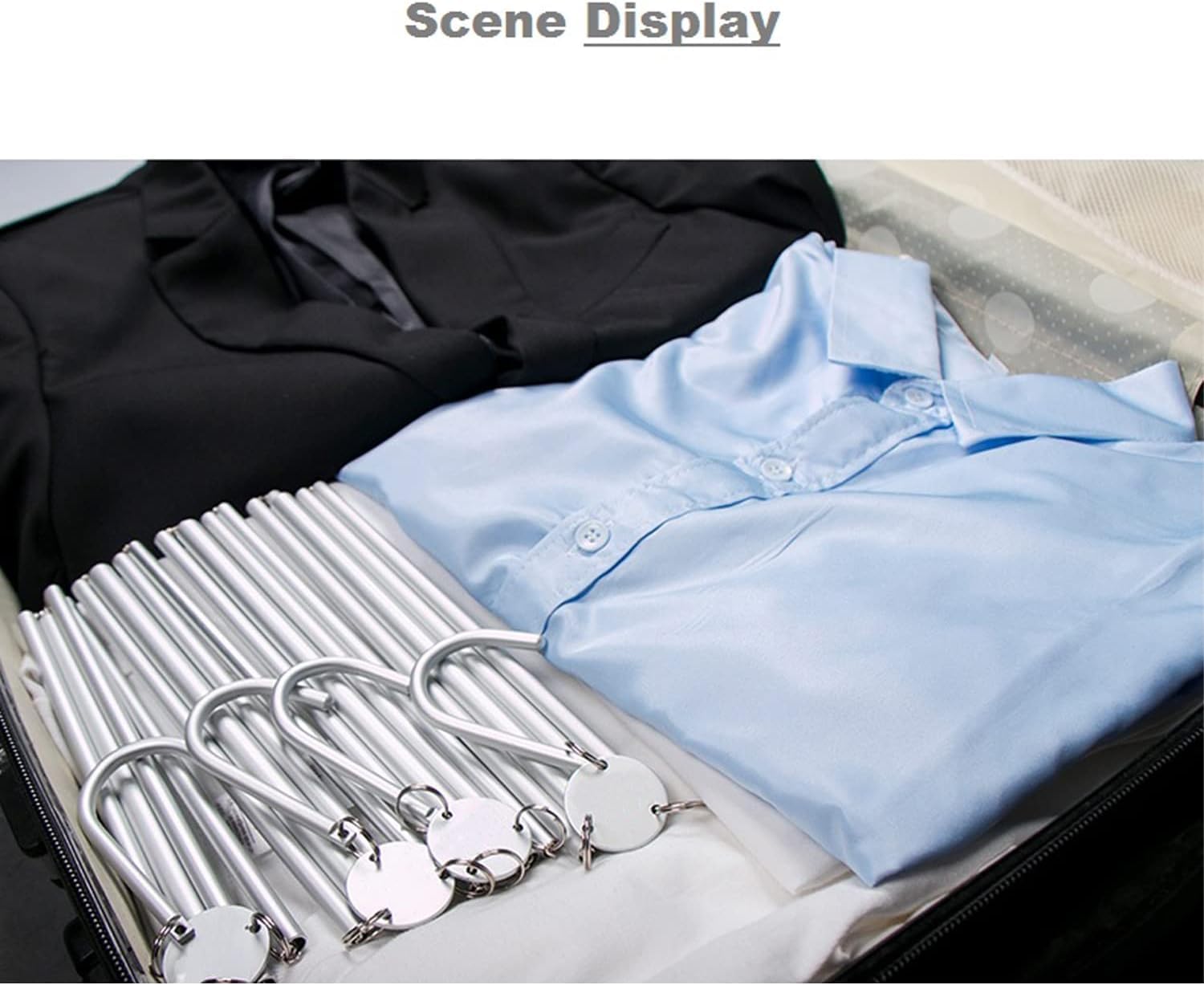 BETTERALL Foldable Hangers for Travel 3 Pack, Travel Hangers Foldable for Suitcase, Light Folding Hangers, Foldable Coat Hanger, Portable Hangers, for Business Trip, Caravan, Hotel, Red