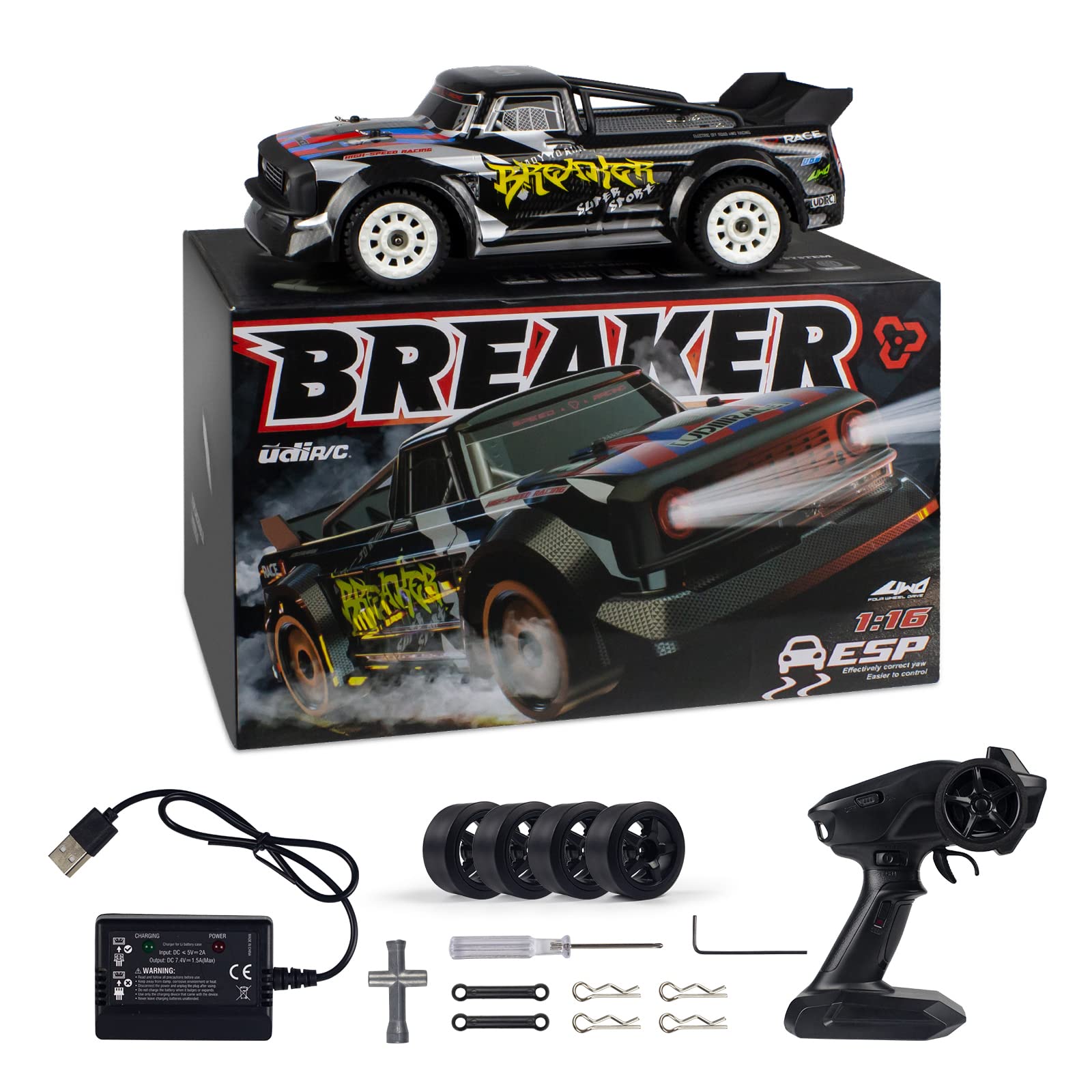 Cheerwing 1:16 Remote Control Car 2.4G 4WD RC Drift Car 40KM/H High Speed Brushless Fast Truck for Kids and Adults