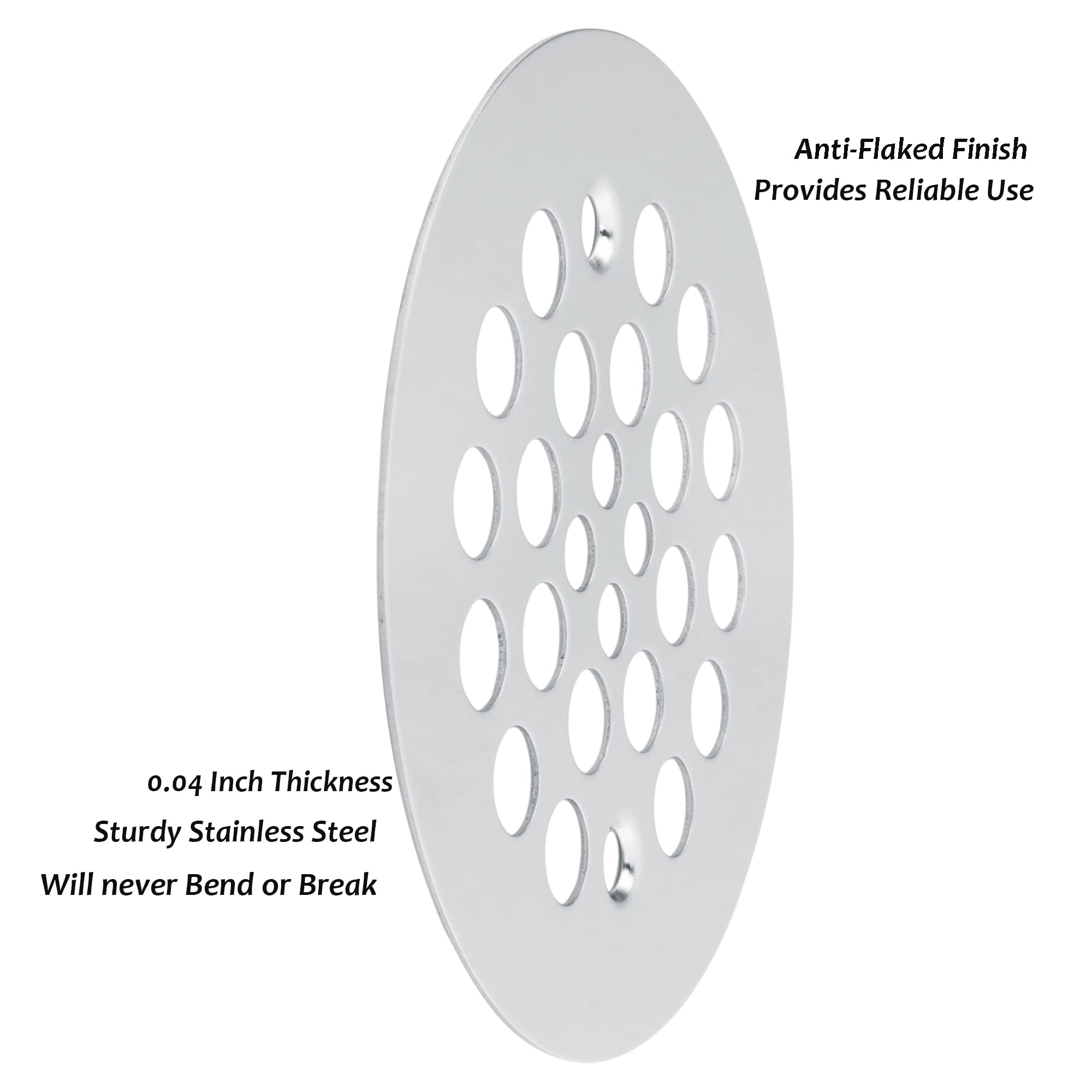 Artiwell 4-1/4β Shower Strainer Drain Trim Set, Screw-in Shower Strainer Drain Cover, Plastic-Oddities Style Replacement Strainer Grid,Machine & Self-Tapping Screws Included (Chrome Plated)