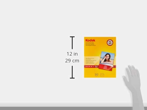 Kodak Premium Photo Paper for inkjet printers, Gloss Finish, 8.5 mil thickness, 50 Sheets, 8.5β x 11β (8360513),White