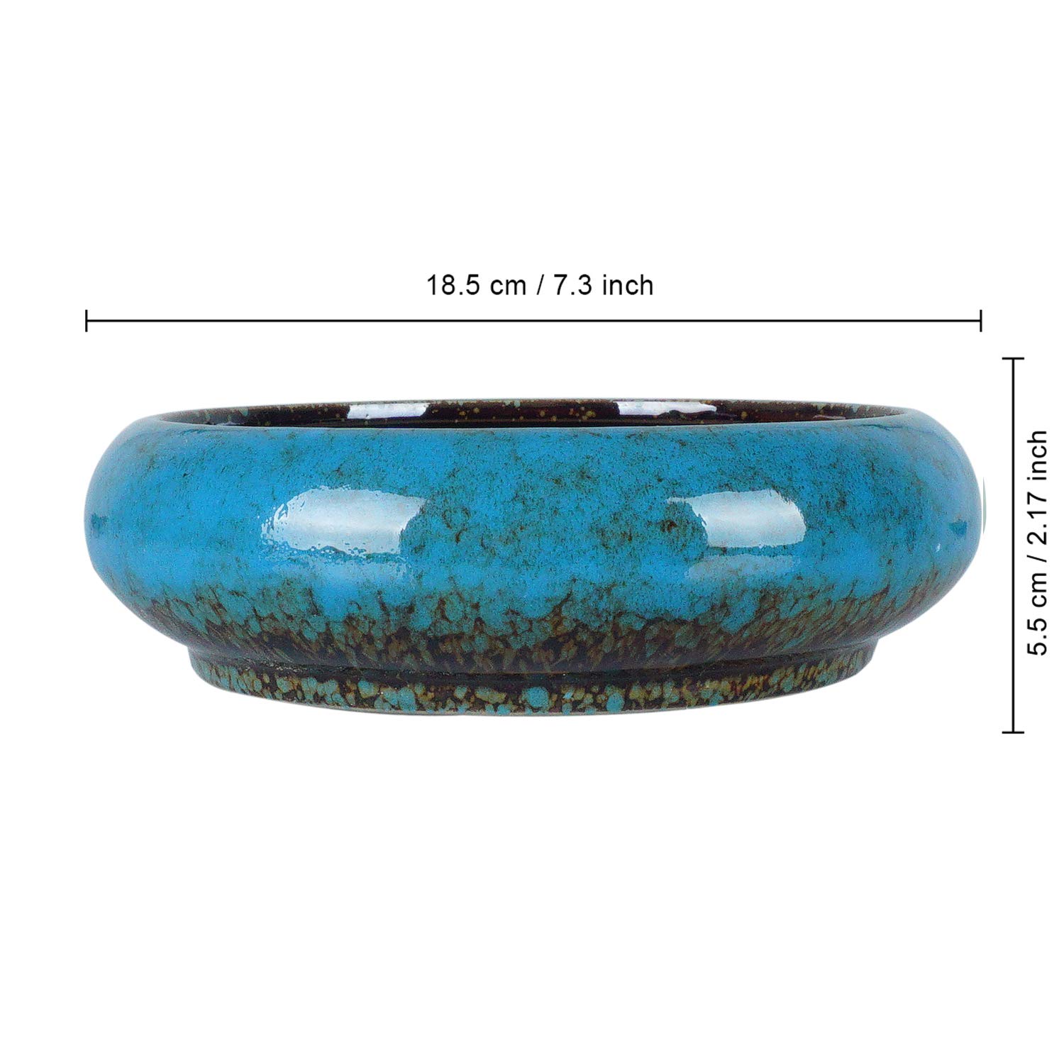 ARTKETTY Succulent Pots - Large Succulent Planters Pots with Drainage Tray, 1 Rectangle Flower Pot + 1 Round Bonsai Pot