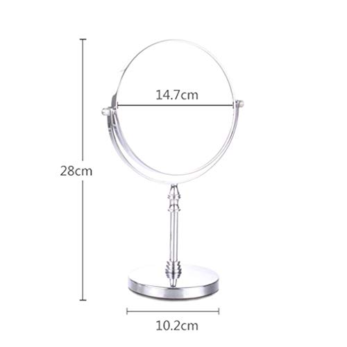 KXA Bathroom Mirror Make-up Mirror Office Beauty Mirror with 3X Magnification and 360 deg; HD All-Round View; Princess Mirror Travel Portable Silver Rotation